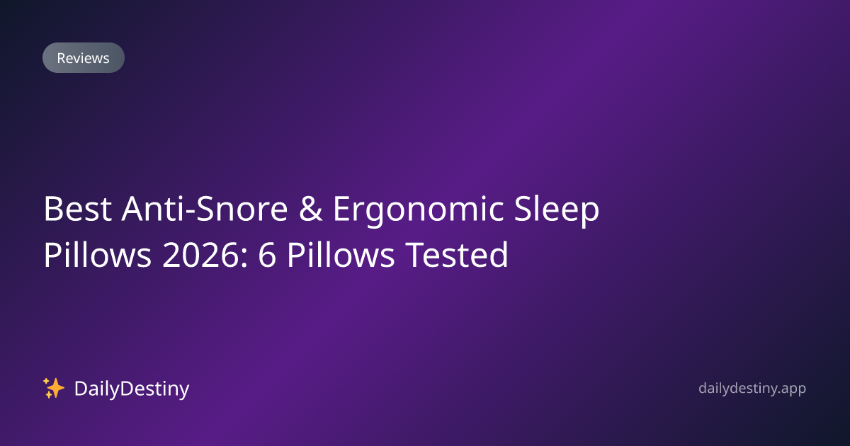 Best Anti-Snore & Ergonomic Sleep Pillows 2026: 6 Pillows Tested ...